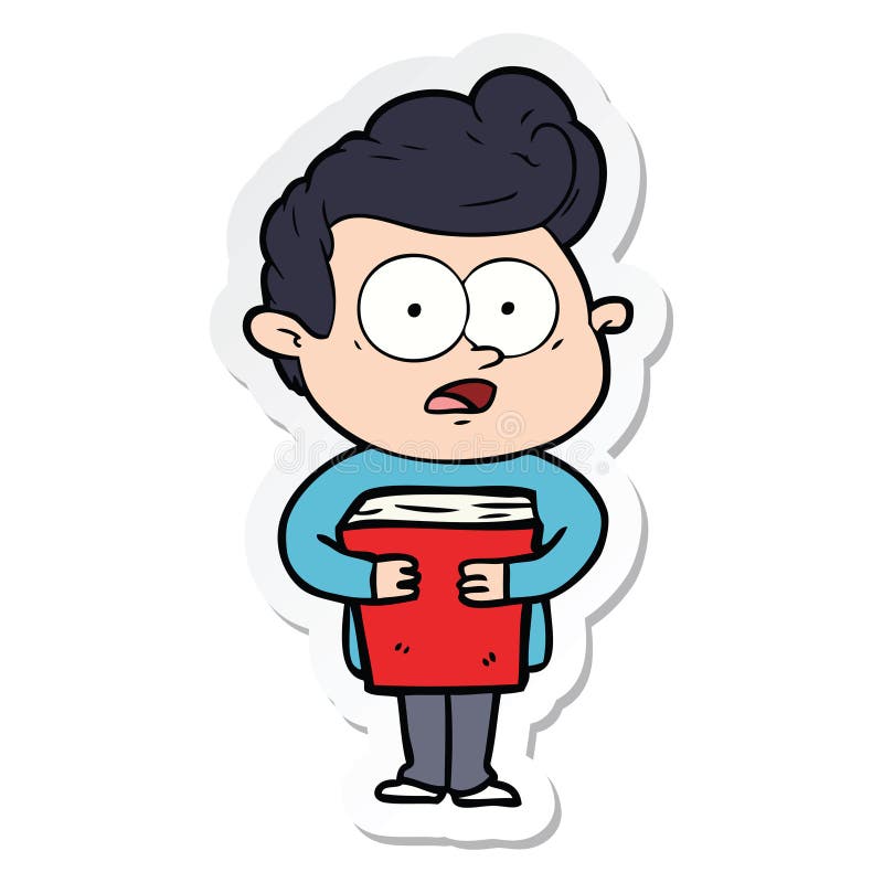 Sticker of a Cartoon Staring Man Stock Vector - Illustration of stick ...