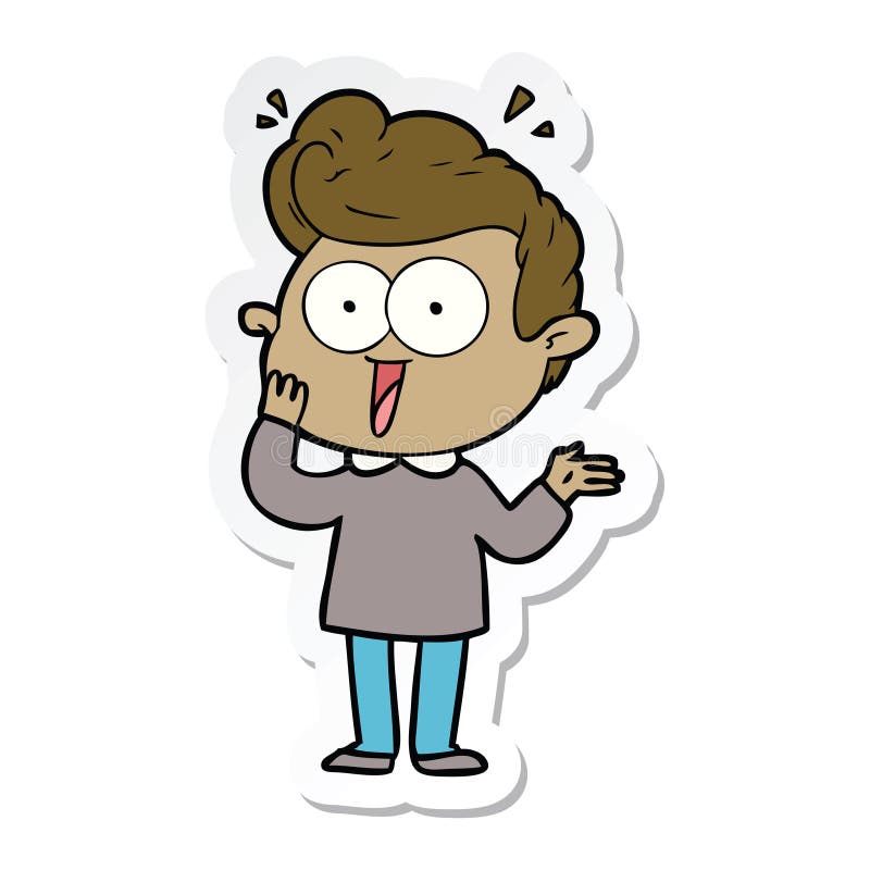 Sticker of a Cartoon Staring Man Stock Vector - Illustration of icon ...