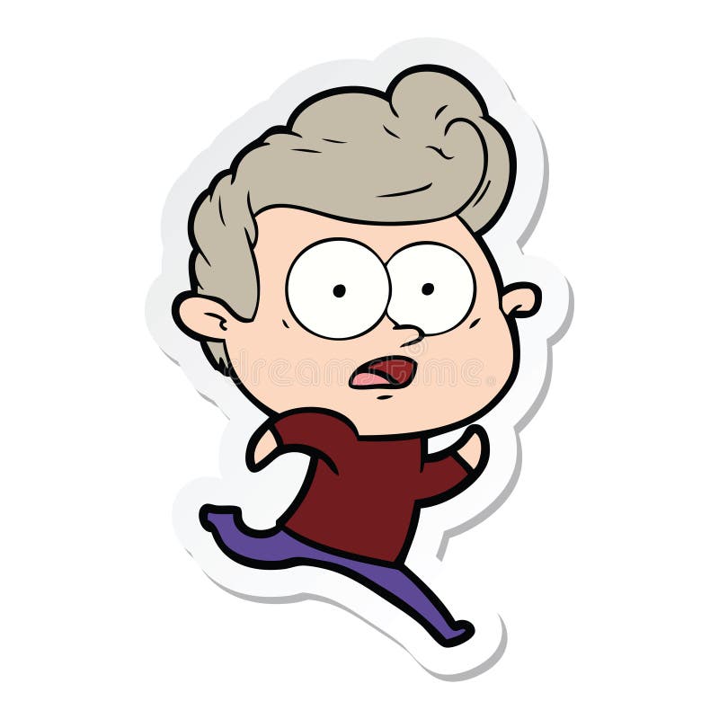 Sticker of a Cartoon Staring Man Stock Vector - Illustration of people ...