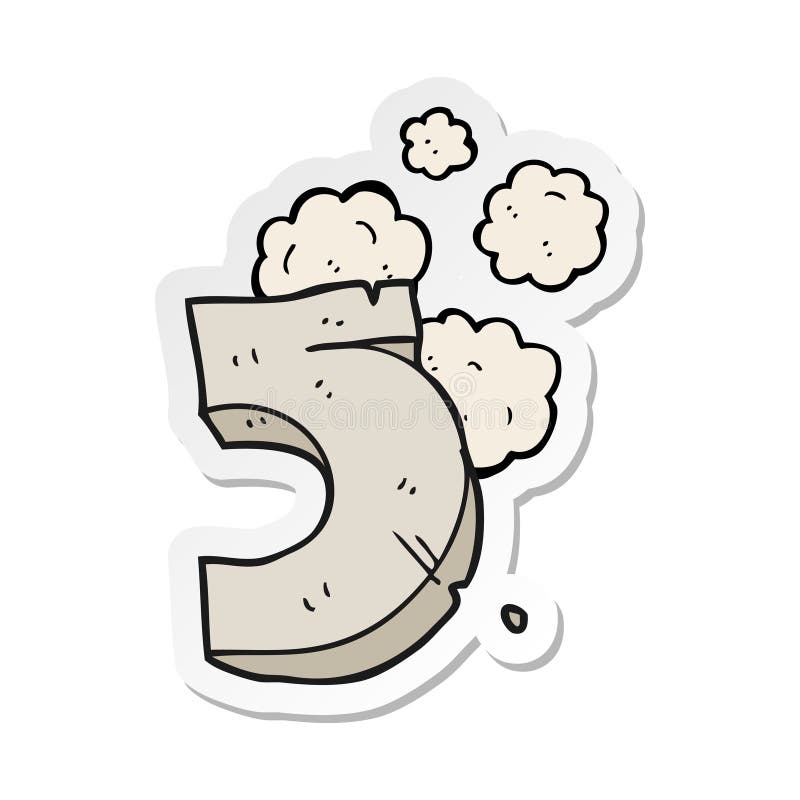 Sticker of a Cartoon Stone Number Five Stock Vector - Illustration of ...