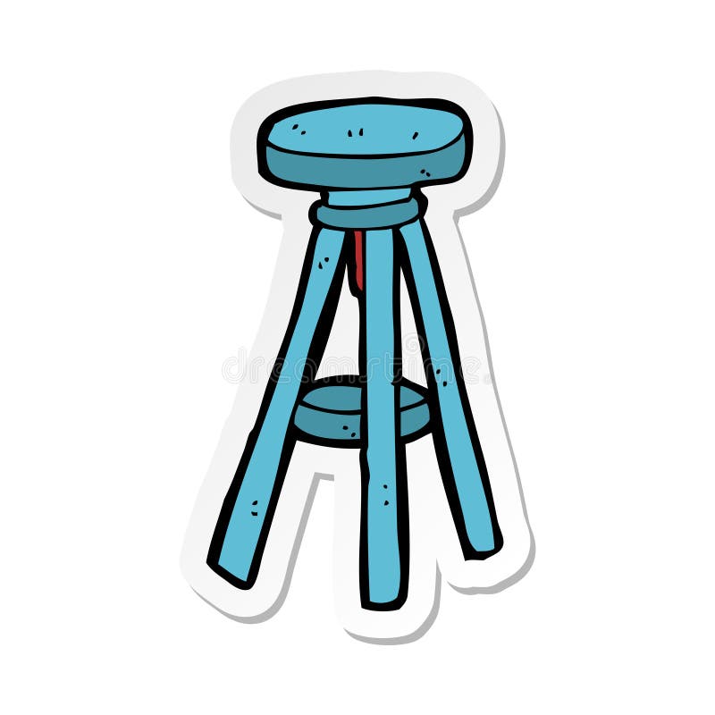 Sticker of a cartoon stool stock vector. Illustration of cartoon ...