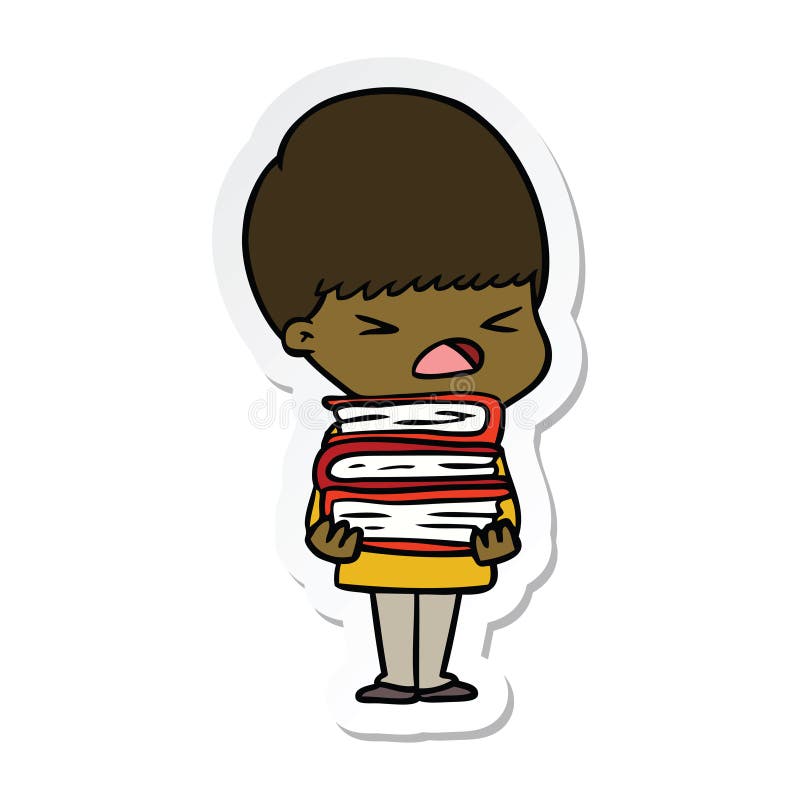 Sticker of a Cartoon Stressed Man Stock Vector - Illustration of ...