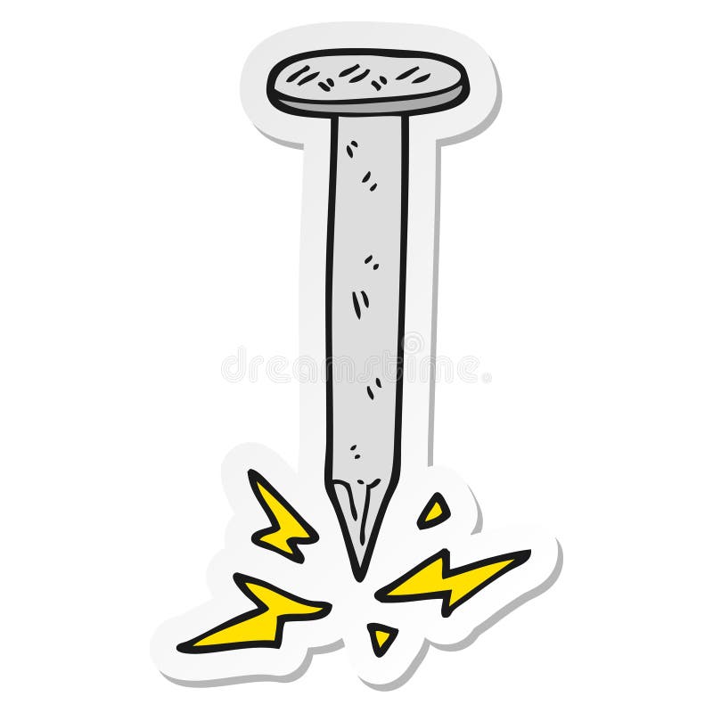 Cartoon nail stock vector. Illustration of retro, character - 37037335