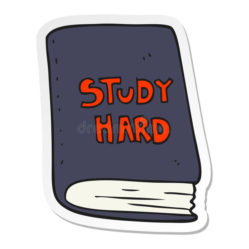 Sticker of a Cartoon Study Book Stock Vector - Illustration of drawing ...