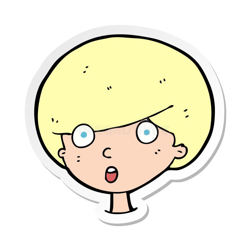 Sticker of a Cartoon Surprised Boy Stock Vector - Illustration of retro ...
