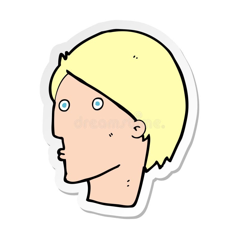 Sticker of a Cartoon Surprised Face Stock Vector - Illustration of ...
