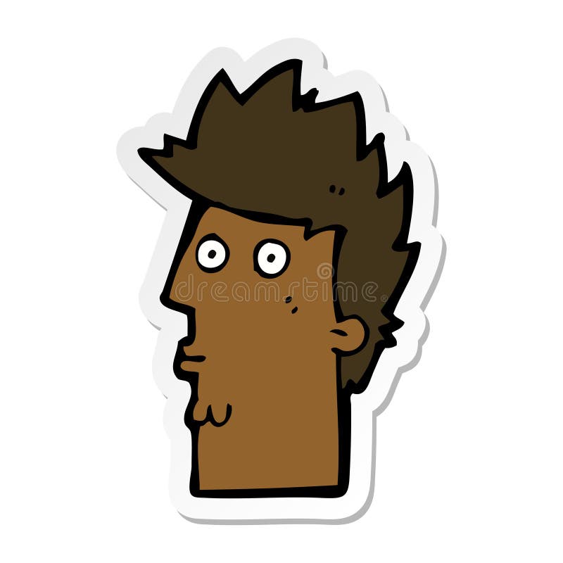 Sticker of a Cartoon Surprised Face Stock Vector - Illustration of face ...