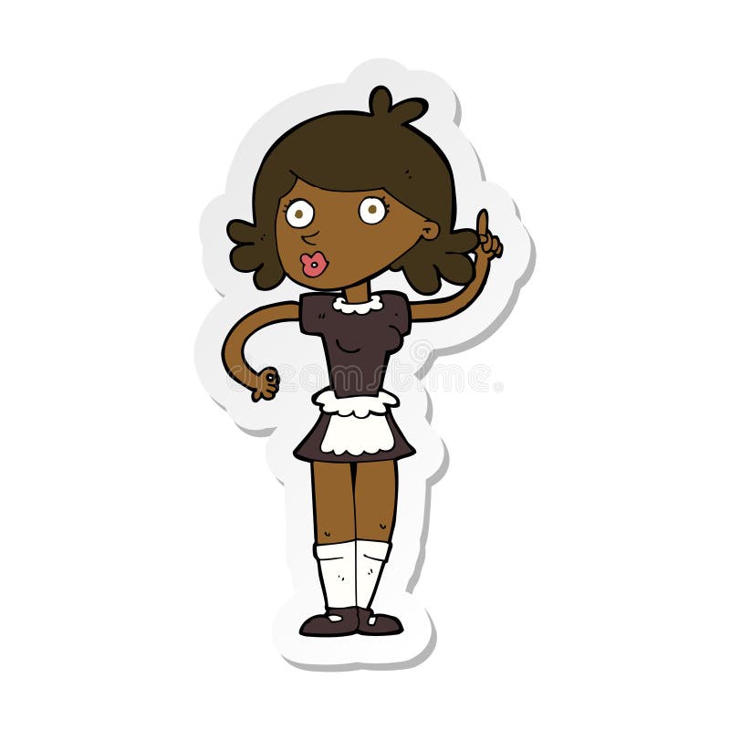 Sticker of a Cartoon Surprised Maid Stock Vector - Illustration of ...