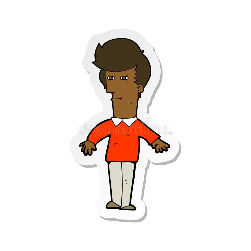 Sticker of a Cartoon Suspicious Man Stock Vector - Illustration of male ...
