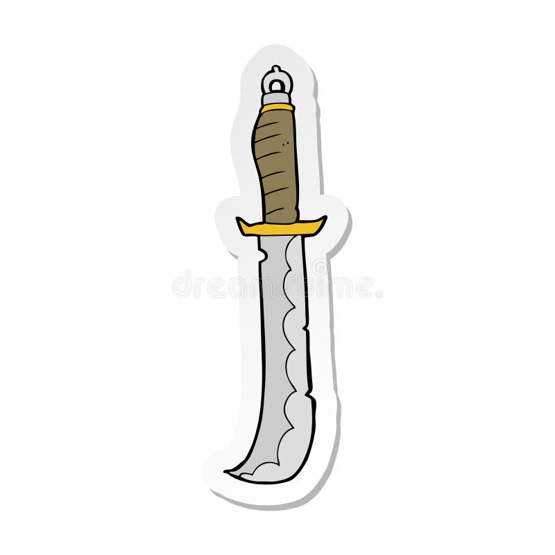 Sticker of a cartoon sword stock vector. Illustration of cheerful ...