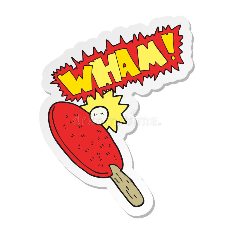 Sticker of a Cartoon Table Tennis Bat Stock Vector - Illustration of ...