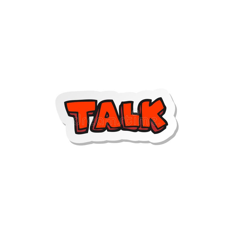 Sticker of a Cartoon Talk Symbol Stock Vector - Illustration of crazy ...