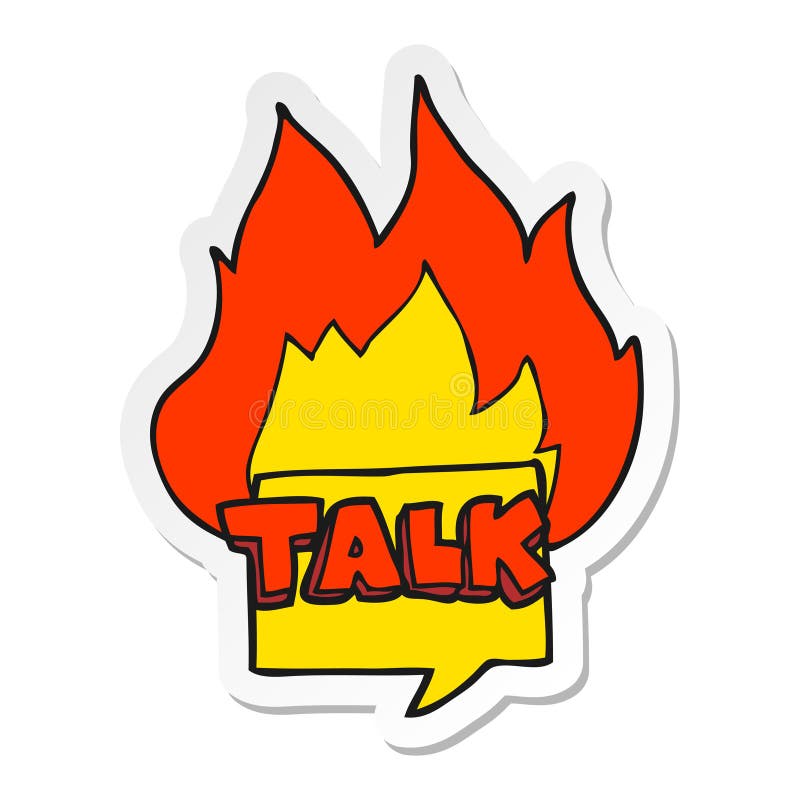 Sticker of a Cartoon Talk Symbol Stock Vector - Illustration of artwork ...