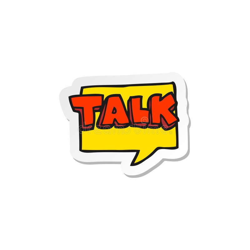 Sticker of a Cartoon Talk Symbol Stock Vector - Illustration of text ...