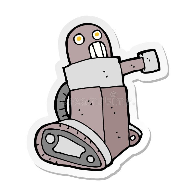 Sticker of a Cartoon Tank Robot Stock Vector - Illustration of funny ...