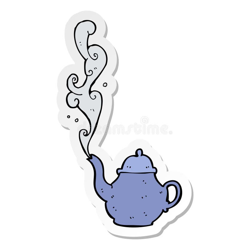 Sticker of a Cartoon Teapot Stock Vector - Illustration of sign, retro ...