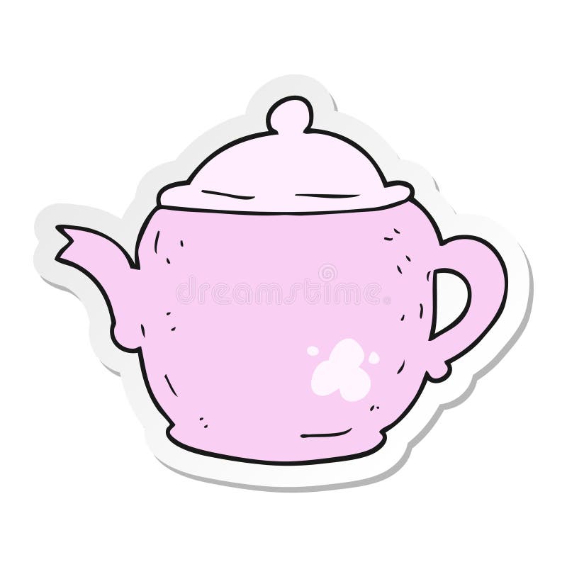 Sticker of a Cartoon Teapot Stock Vector - Illustration of artwork ...