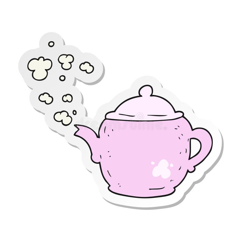 Sticker of a Cartoon Teapot Stock Vector - Illustration of icon, teapot ...