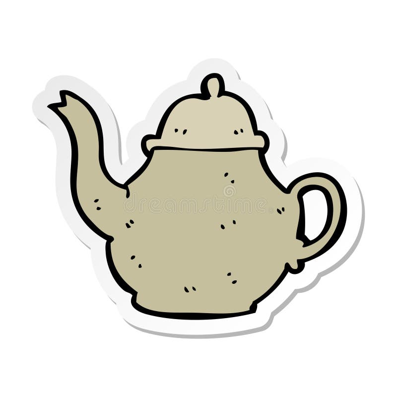 Sticker of a Cartoon Teapot Stock Vector - Illustration of teapot ...