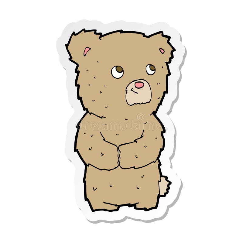 Sticker of a Cartoon Teddy Bear Stock Vector - Illustration of hand ...
