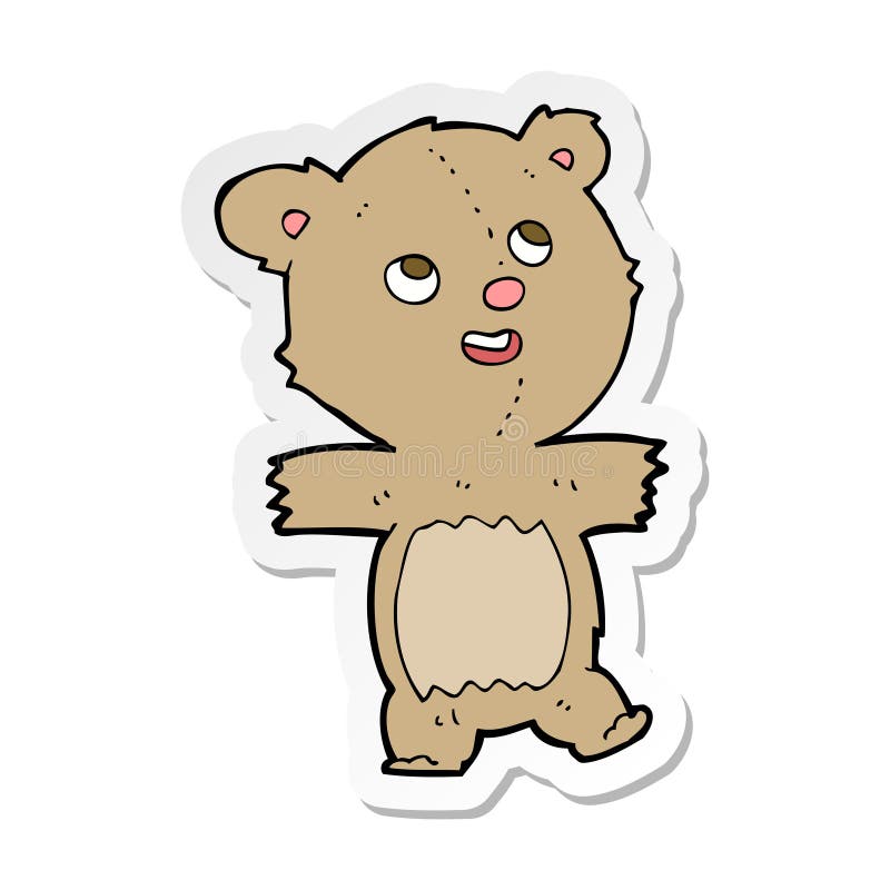 Sticker of a Cartoon Teddy Bear Stock Vector - Illustration of cute ...