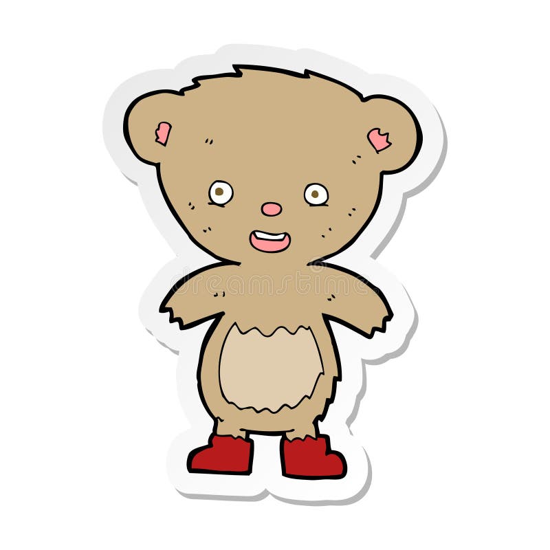 Sticker of a Cartoon Teddy Bear Stock Vector - Illustration of cartoon ...