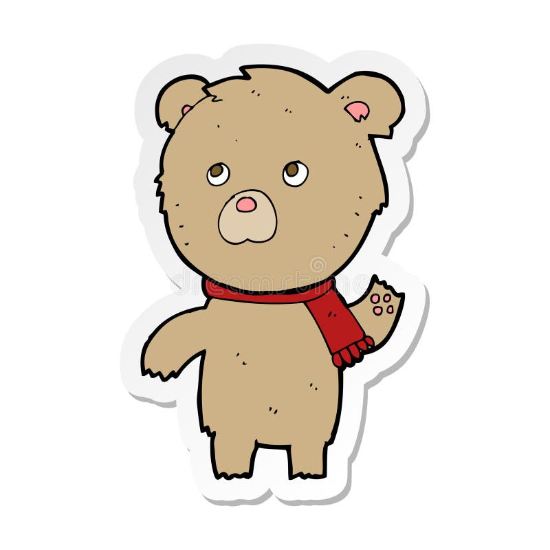 Sticker of a Cartoon Teddy Bear Stock Vector - Illustration of design ...