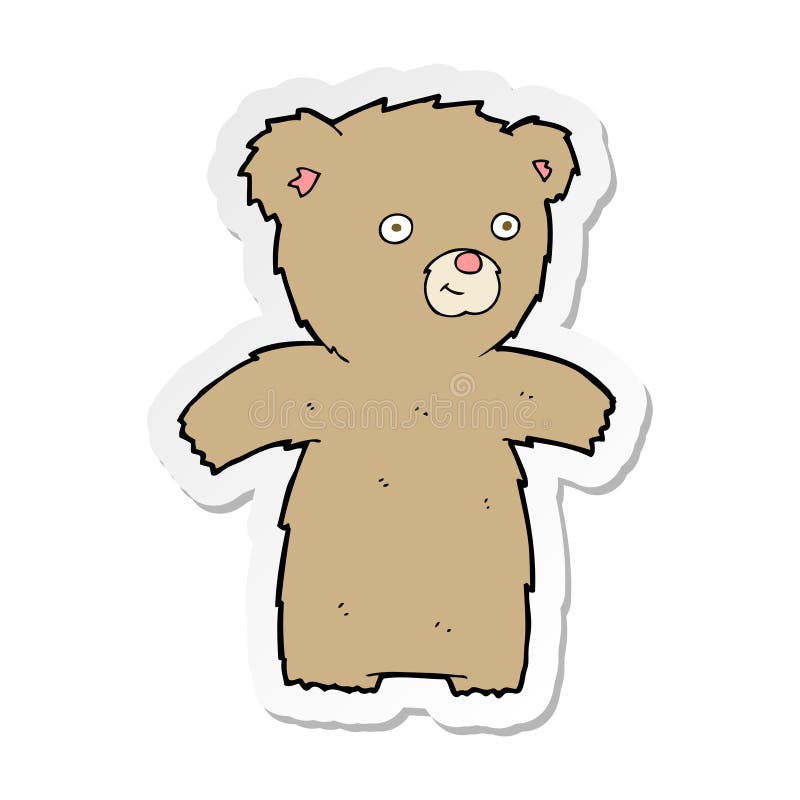 Sticker of a Cartoon Teddy Bear Stock Vector - Illustration of teddy ...