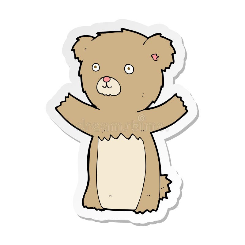 Sticker of a Cartoon Teddy Bear Stock Vector - Illustration of silly ...