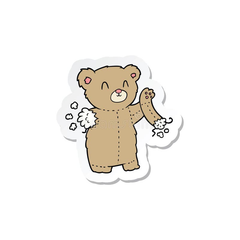 Cartoon torn teddy bear stock illustration. Illustration of silly ...