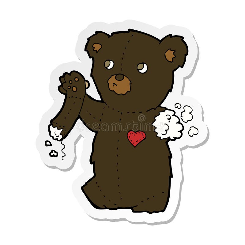 Sticker Arm Teddy Bear Ripped Toy Stuffed Cartoon Character Cute Hand ...