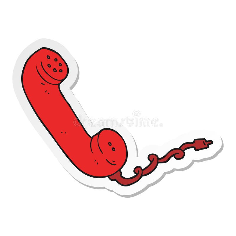 Sticker of a Cartoon Telephone Receiver Stock Vector - Illustration of ...