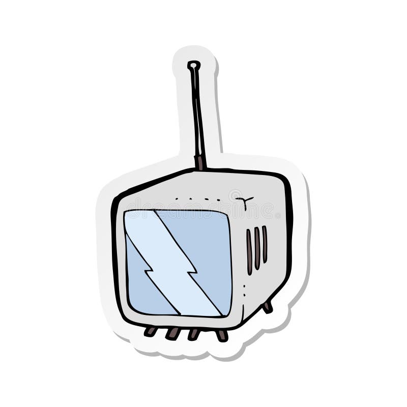 Sticker of a Cartoon Television Stock Vector - Illustration of quirky ...
