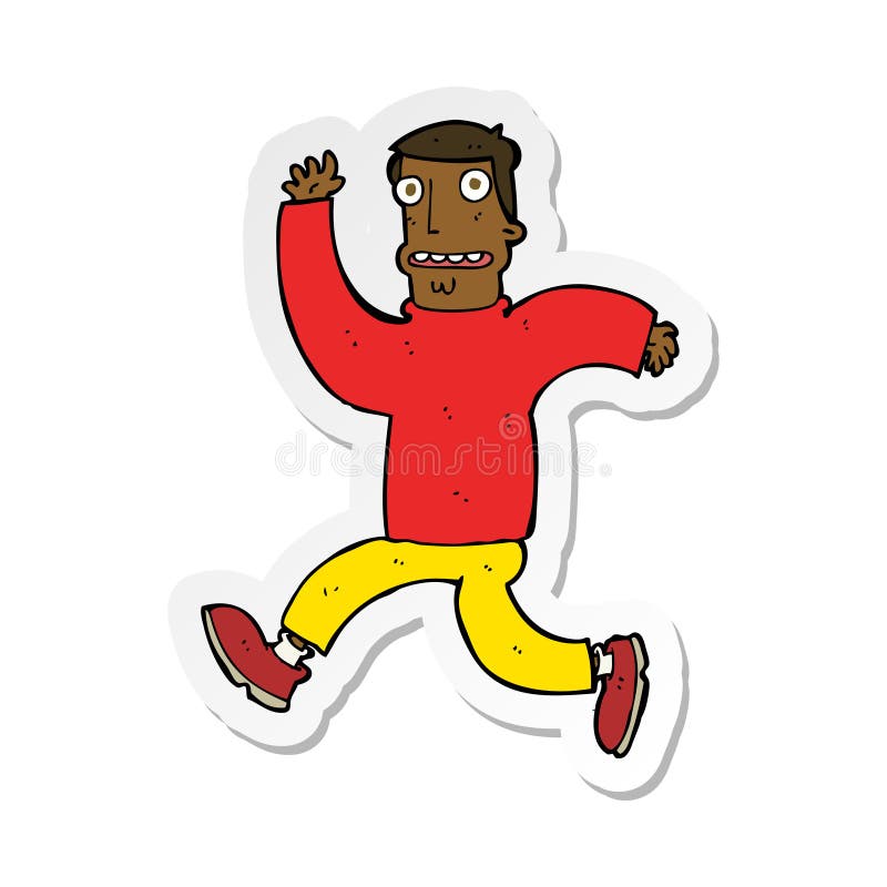 Sticker of a Cartoon Terrified Man Stock Vector - Illustration of ...