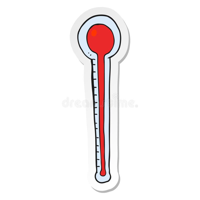 Sticker of a Cartoon Thermometer Stock Vector - Illustration of ...