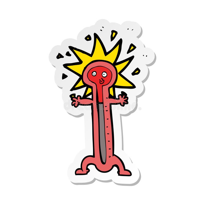 Sticker of a Cartoon Thermometer Stock Vector - Illustration of ...
