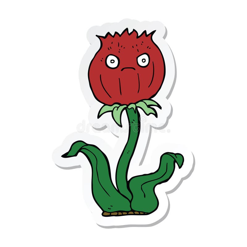 Sticker of a Cartoon Thistle Stock Vector - Illustration of character ...