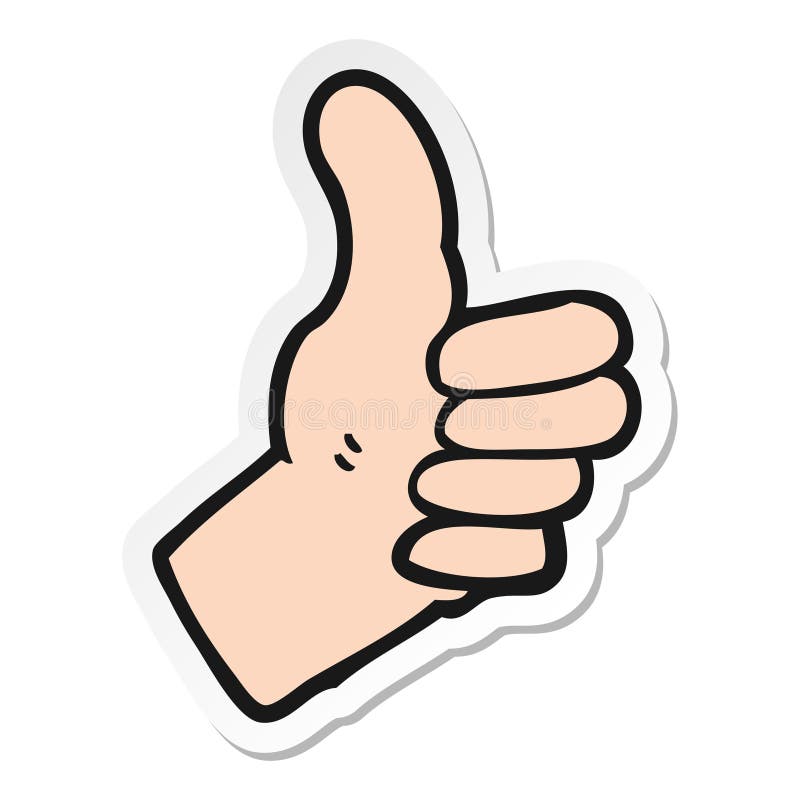 Sticker of a Cartoon Thumbs Up Sign Stock Vector - Illustration of ...