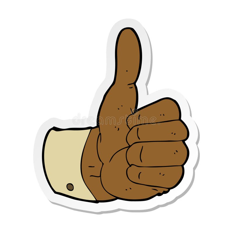 Sticker of a Cartoon Thumbs Up Symbol Stock Vector - Illustration of ...