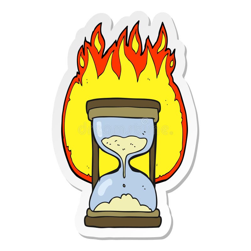 Sticker of a Cartoon Time Running Out Stock Vector - Illustration of ...