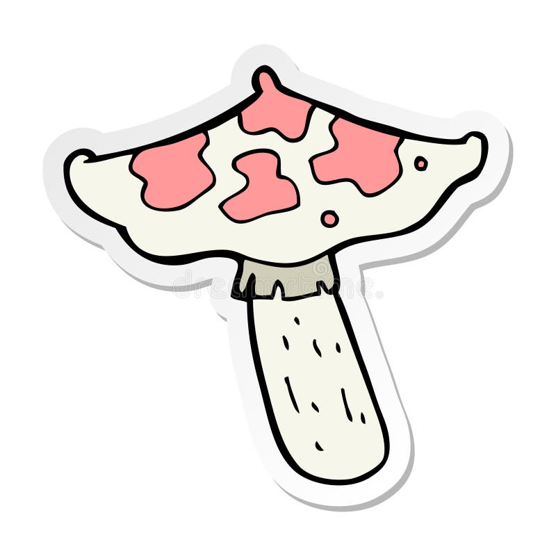 Sticker of a Cartoon Toadstool Stock Vector - Illustration of drawn ...