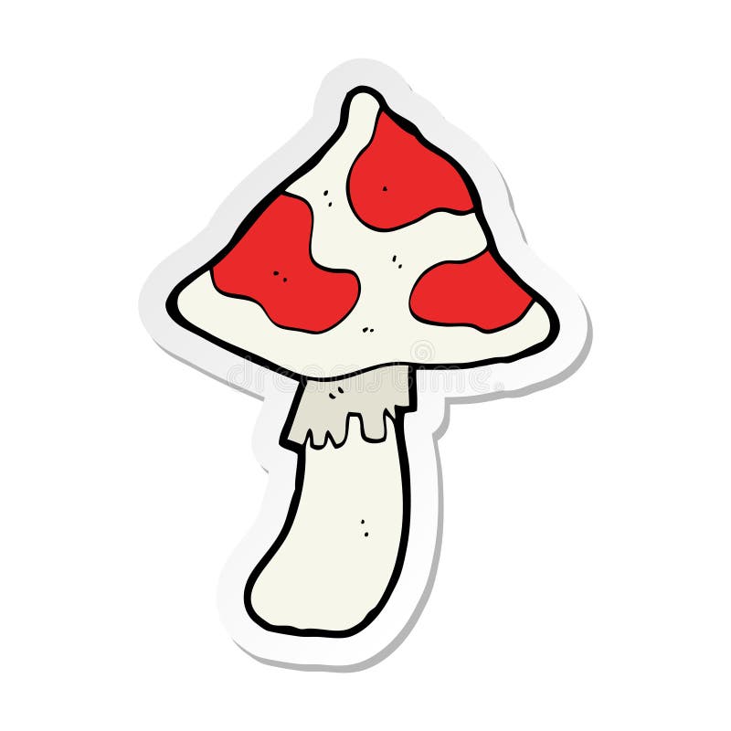 Sticker of a Cartoon Toadstool Stock Vector - Illustration of retro ...
