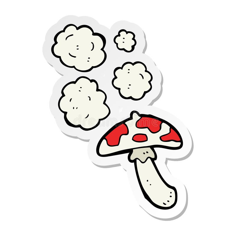 Sticker of a Cartoon Toadstool Stock Vector - Illustration of doodle ...