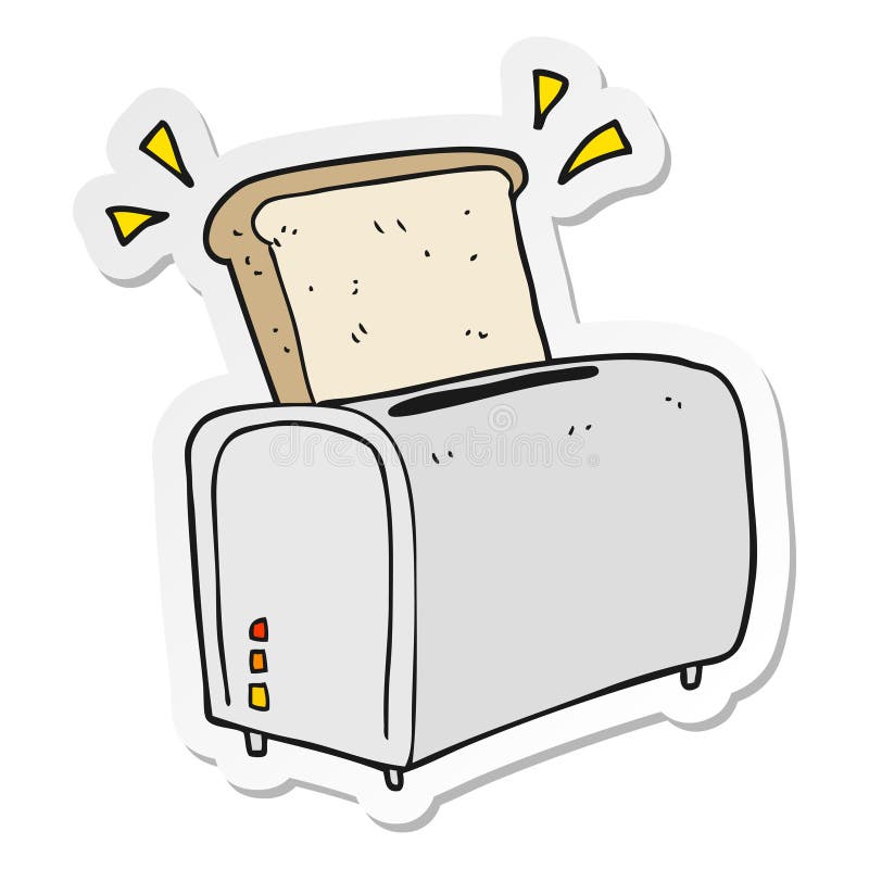Sticker of a Cartoon Toaster Stock Vector - Illustration of retro, icon ...