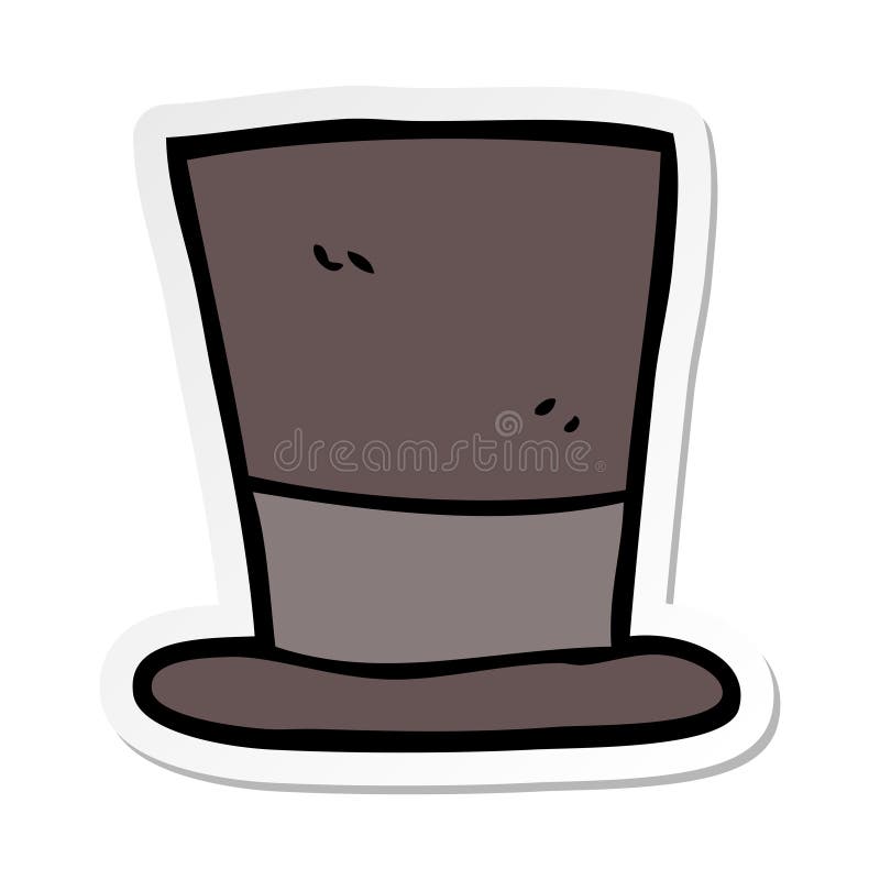 Sticker of a Cartoon Top Hat Stock Vector - Illustration of drawn ...