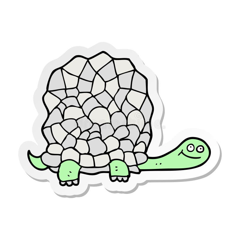 Sticker of a Cartoon Tortoise Stock Vector - Illustration of drawn ...