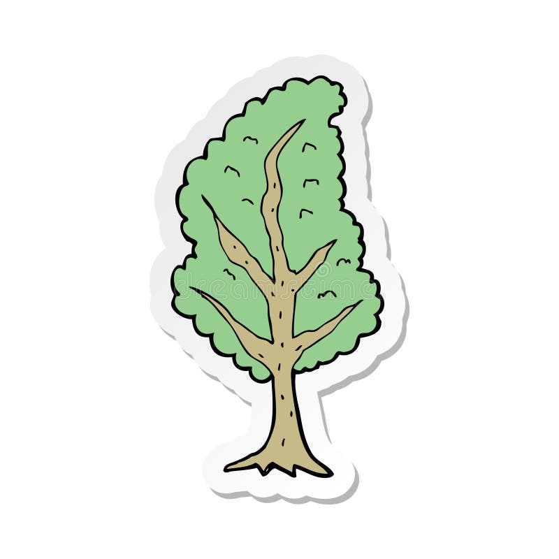 Sticker of a cartoon tree stock vector. Illustration of tree - 150404295