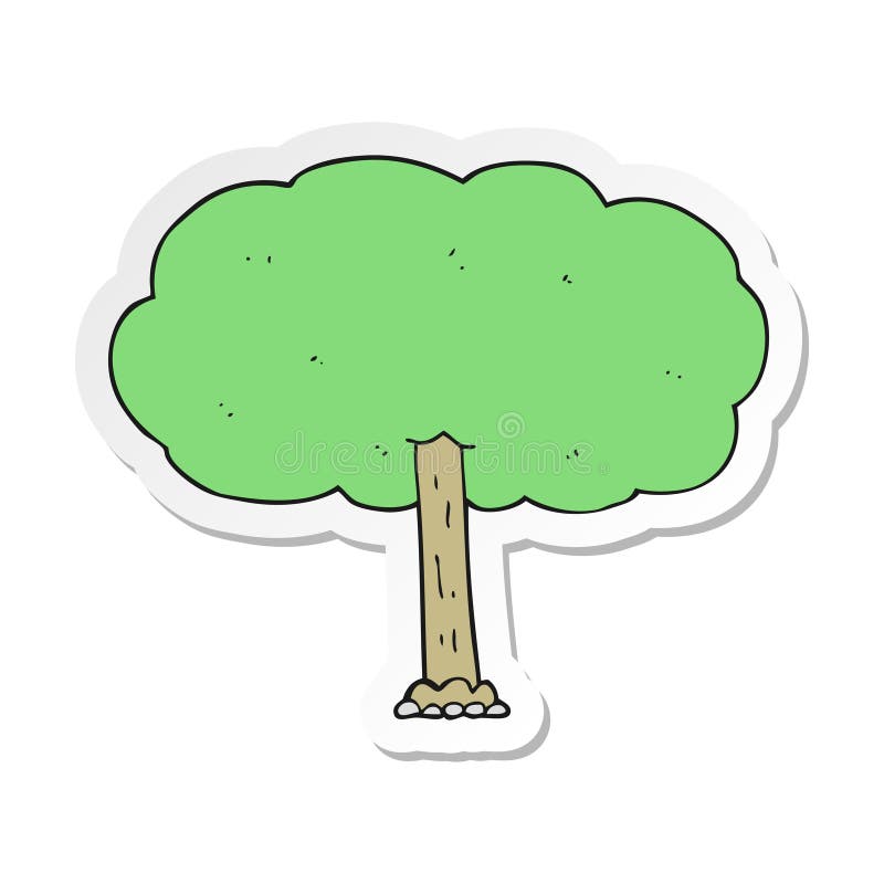 Sticker of a cartoon tree stock vector. Illustration of tree - 150433352