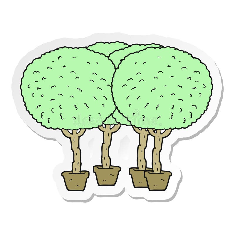 Sticker of a cartoon trees stock vector. Illustration of freehand ...