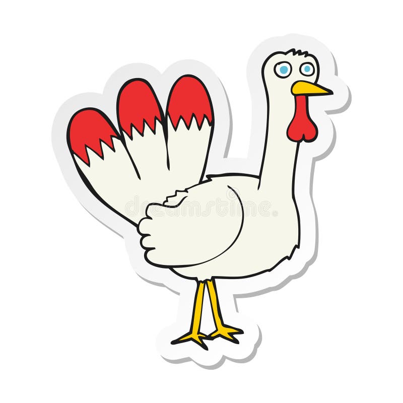 Sticker of a Cartoon Turkey Stock Vector - Illustration of funny ...